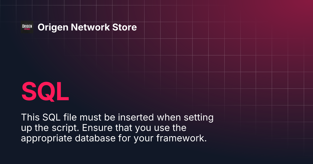 SQL | Origen Network Store
