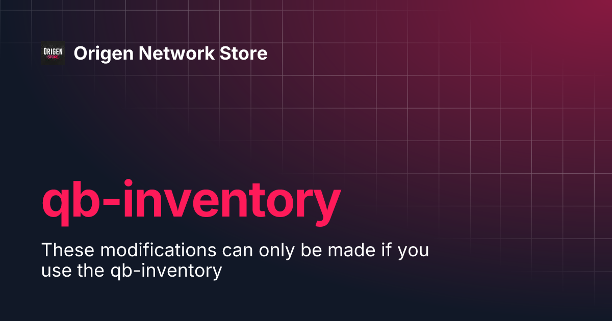qb-inventory | Origen Network Store